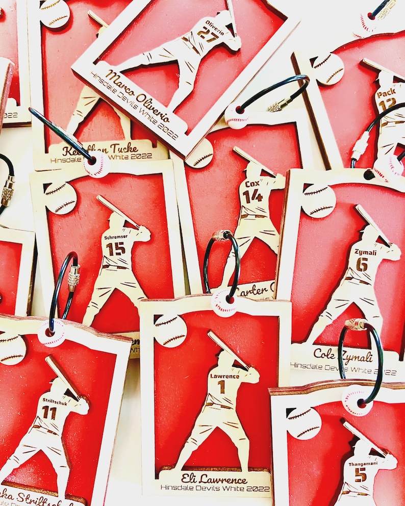 Custom Baseball Card Keychain Personalized Baseball Card - Etsy