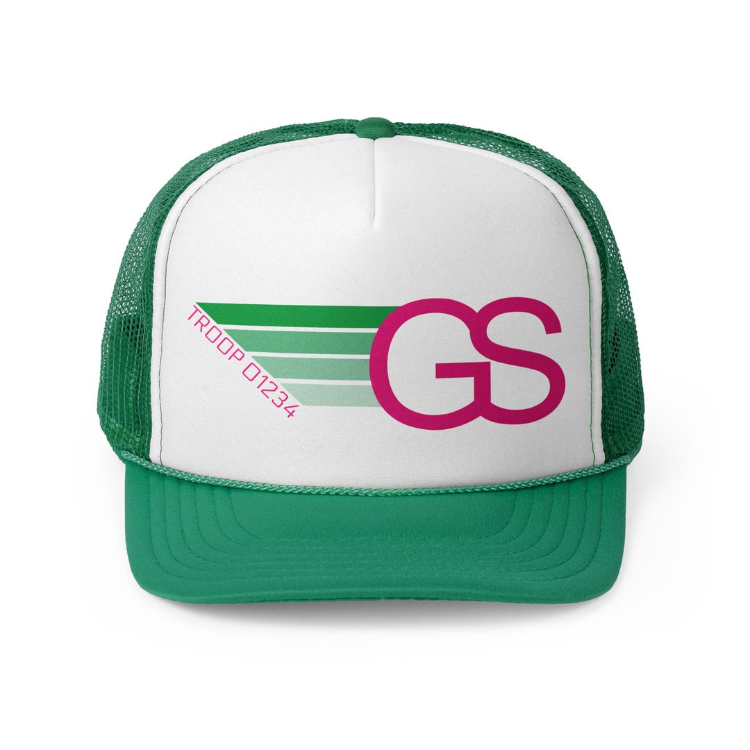 Personalized Girl Scout Trucker Hat, Troop Hat With Rainbow Stripes ...