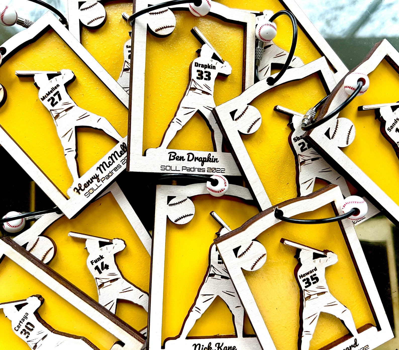 Custom Baseball Card Keychain Personalized Baseball Card - Etsy