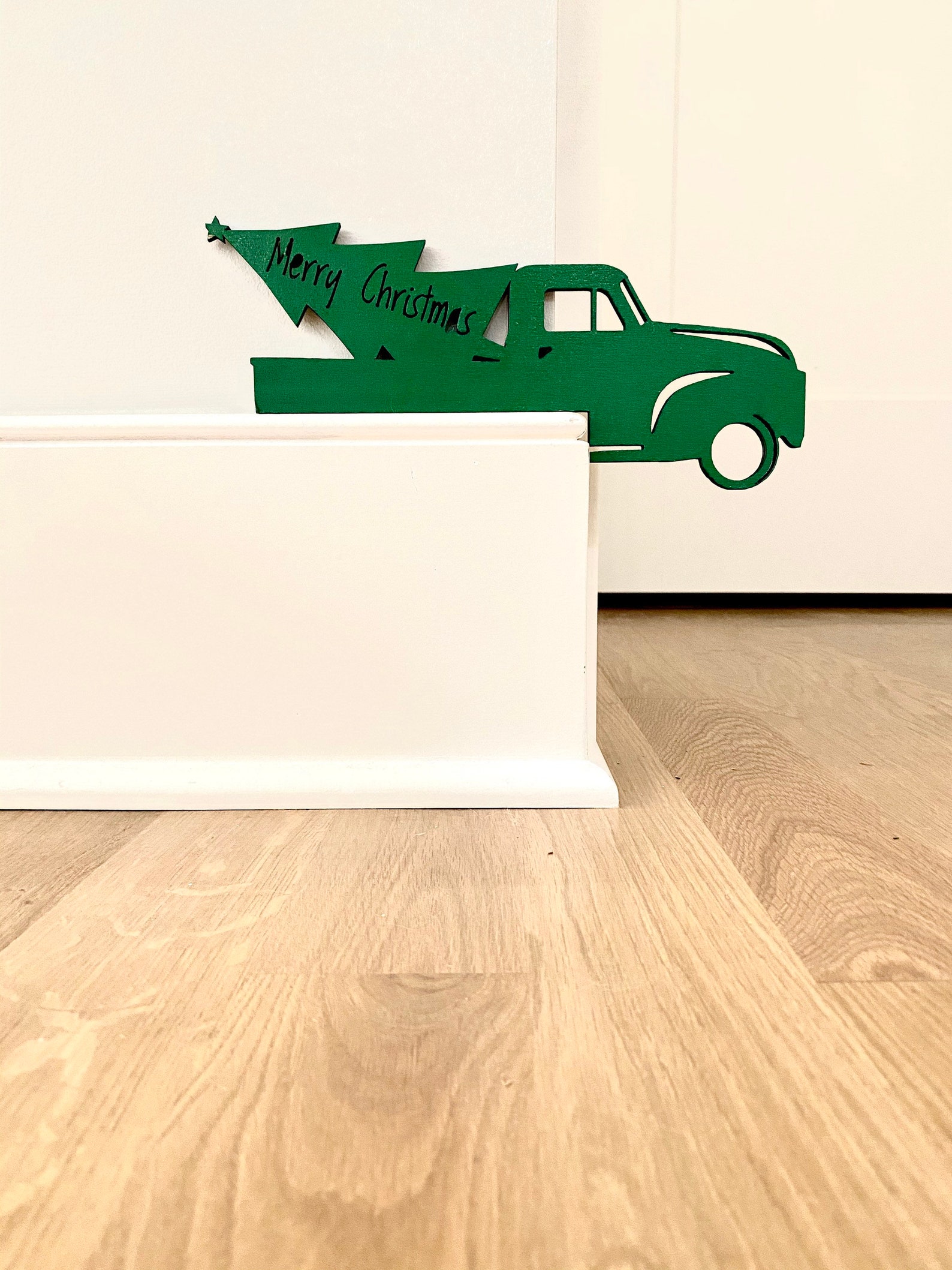 Merry Christmas Door Corner Sign With Christmas Truck and - Etsy