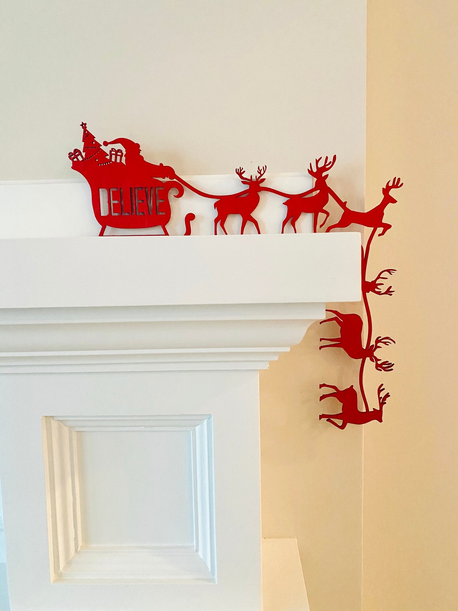 Christmas Santa Door Corner Sign Santa's Sleigh and - Etsy