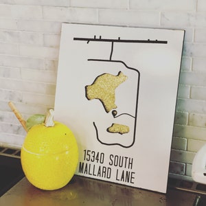 Custom Address Sign, Your Address on a Map, Custom Map Print, Custom ...