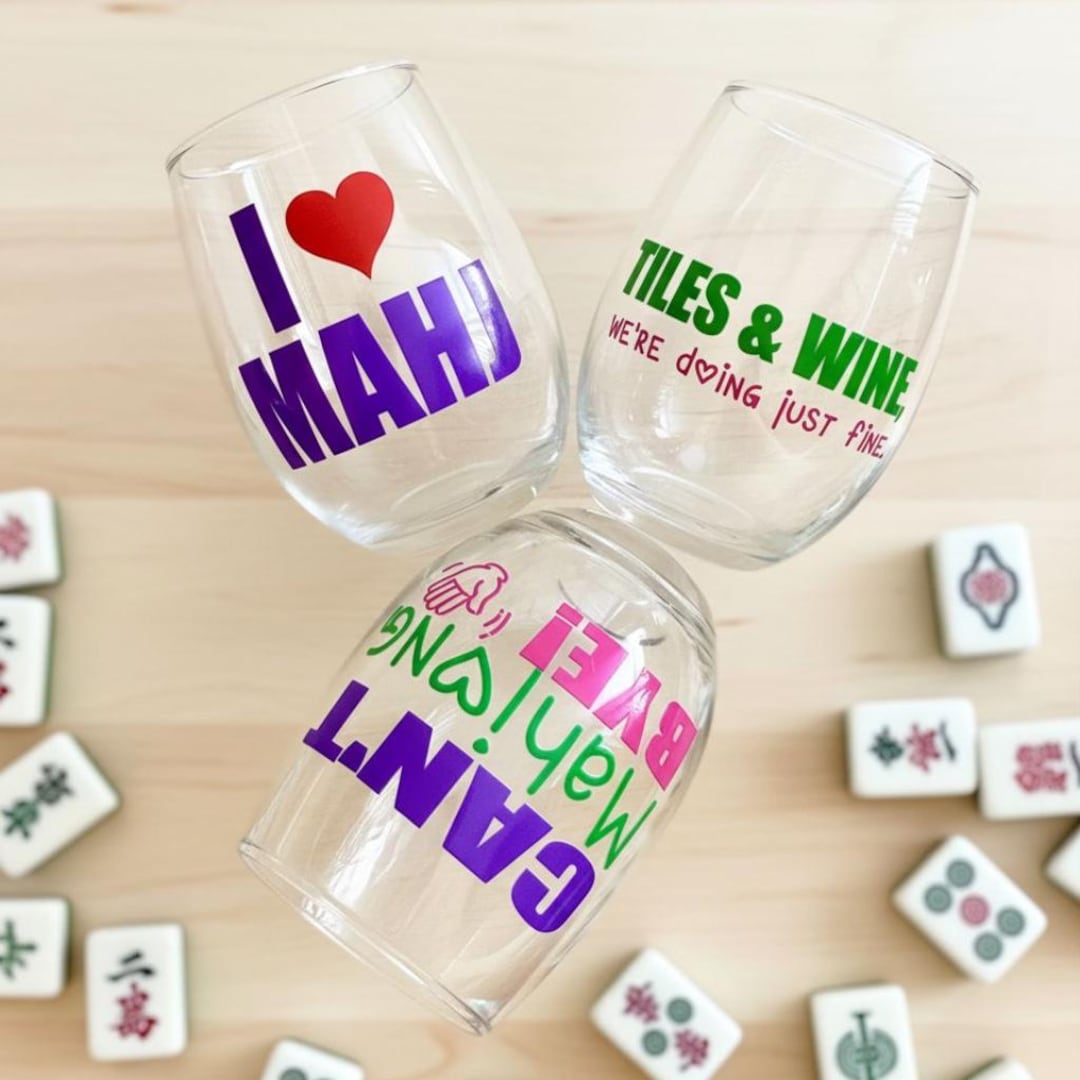 Mahjong Wine Glass – Funny Mahjong Saying Glass | Girls Night or ...
