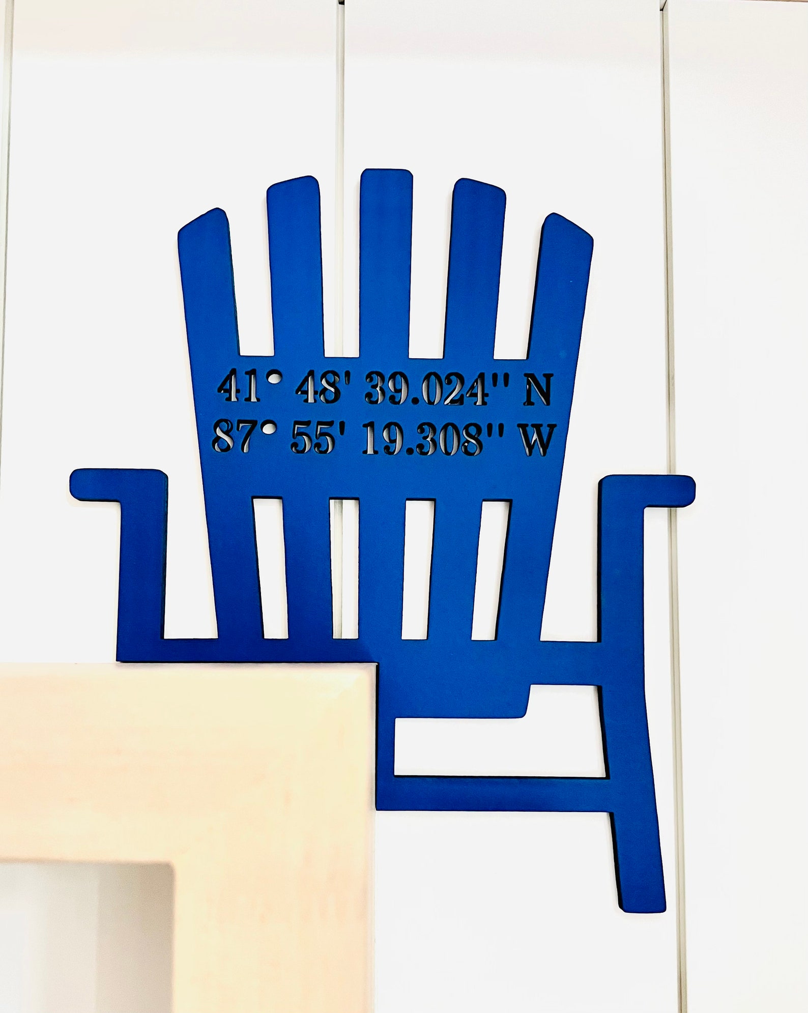 Adirondack Chair Welcome Sign With Coordinates Family Name - Etsy