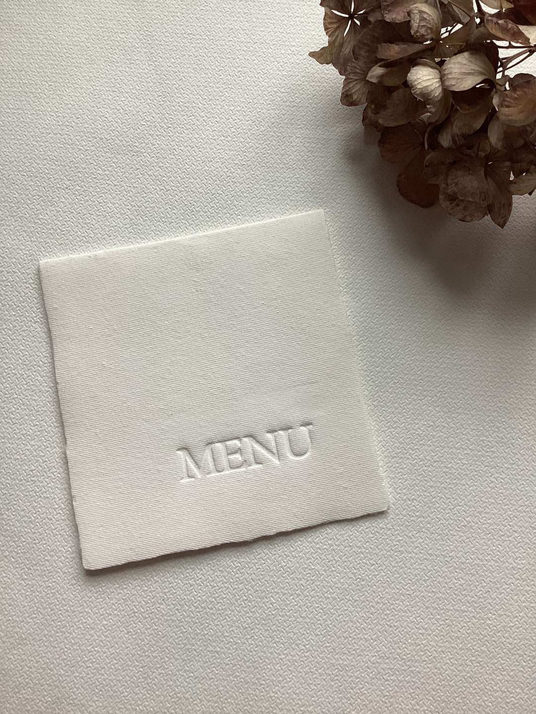 Wedding Menu Card Paper With Letterpress, 10 Pieces Menu Card, Hand ...