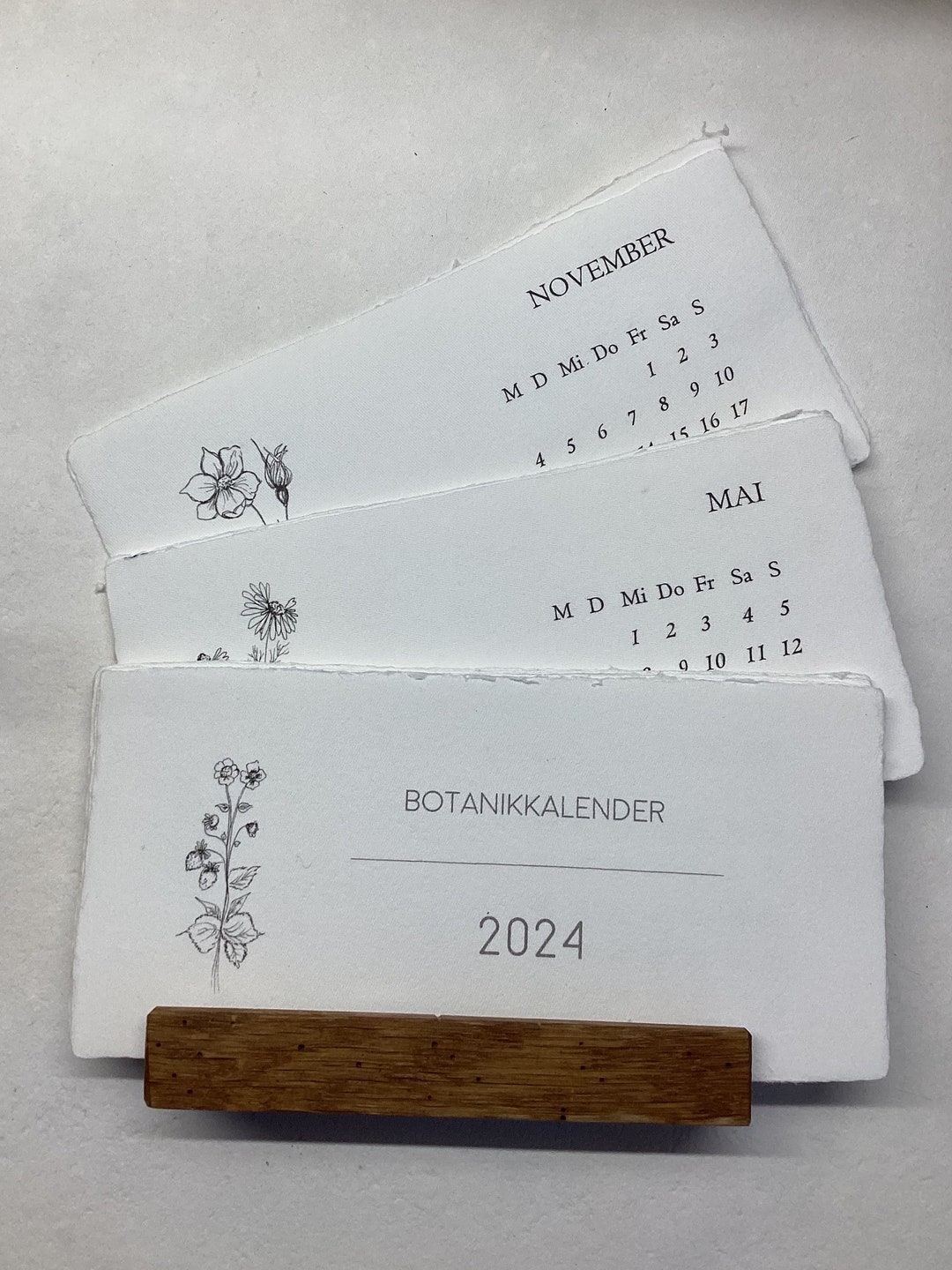 Desk Calendar 2024 Seed Paper Calendar 2024 Christmas Present Handmade ...