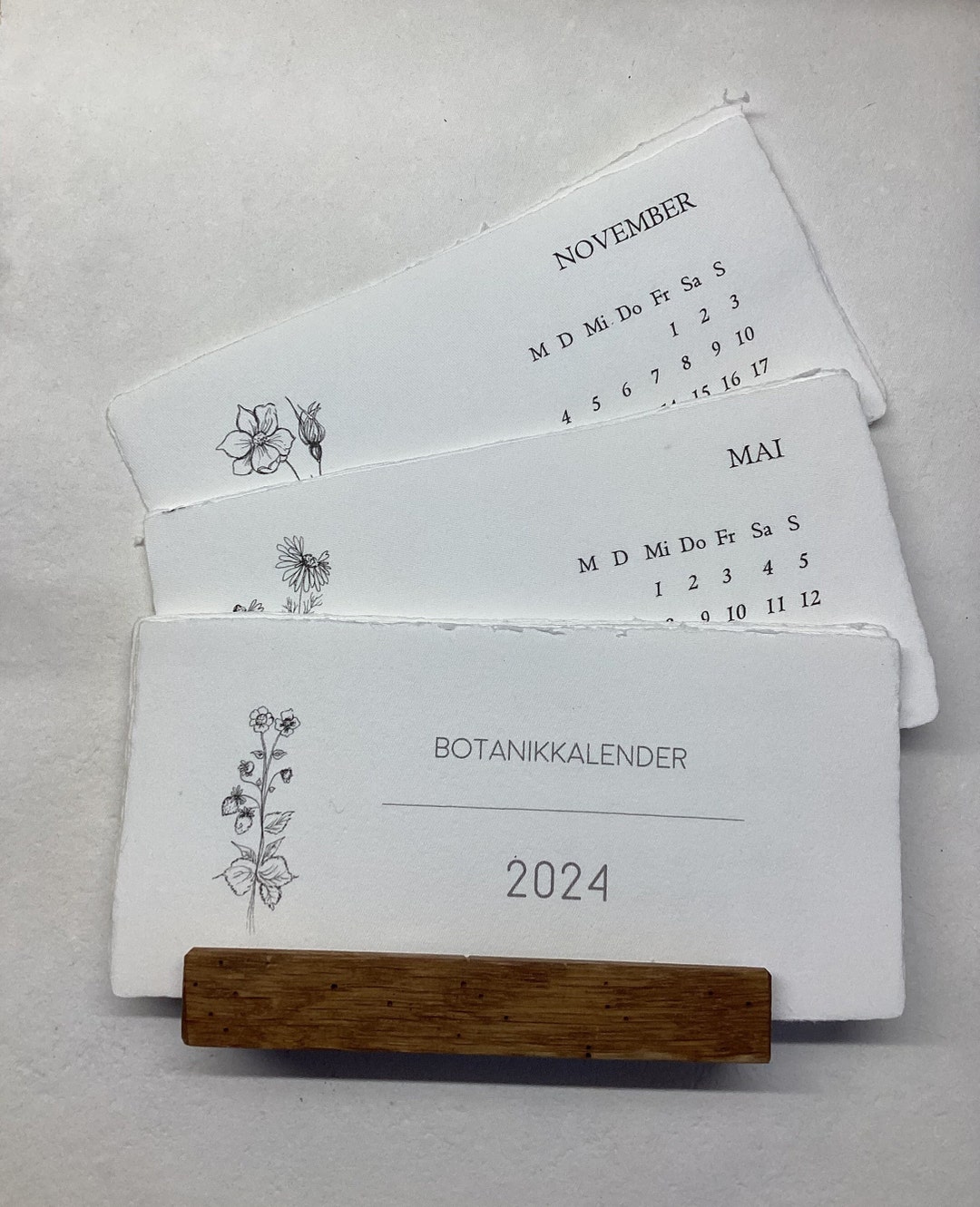 Desk Calendar 2024 Calendar 2024 With Wooden Base Handmade - Etsy UK