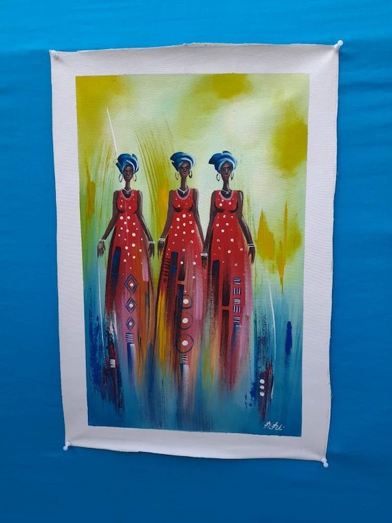 Acrylic Figures Painting Females Statues Home Decor African - Etsy