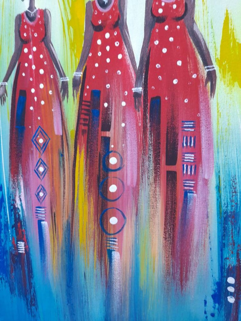 Acrylic Figures Painting Females Statues Home Decor African - Etsy