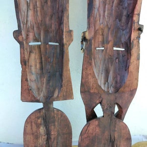 African Masks for Wall, Large Pair of Fulani Mask, Wall Sculpture, Wood ...