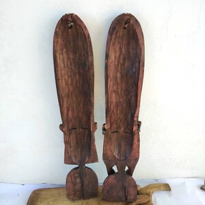 African Masks for Wall, Large Pair of Fulani Mask, Wall Sculpture, Wood ...