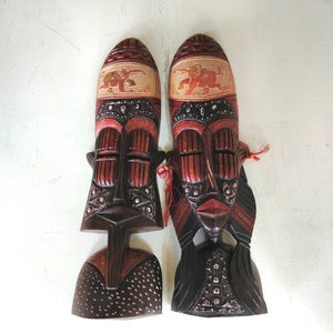 Wood Mask,pair of Fulani Elephant Mask, Wall Hanging Mask,wall ...
