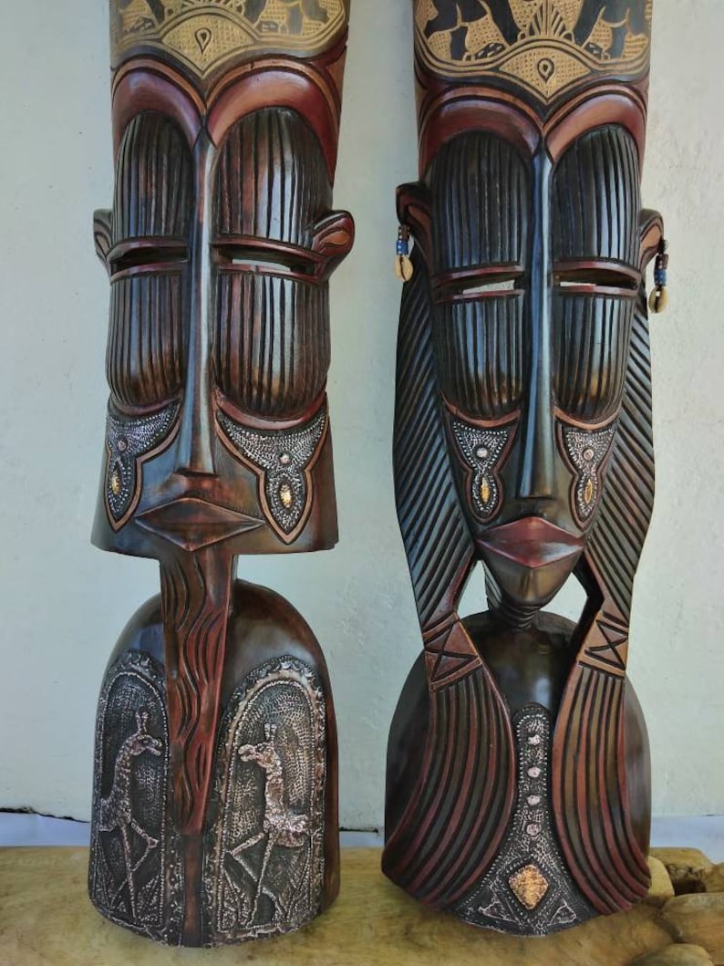 African Masks for Wall Large Pair of Fulani Mask Wall - Etsy