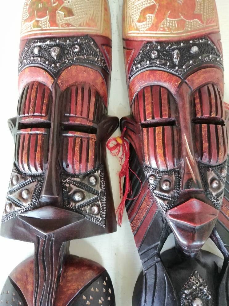 Wood Maskpair of Fulani Elephant Mask Wall Hanging Maskwall - Etsy