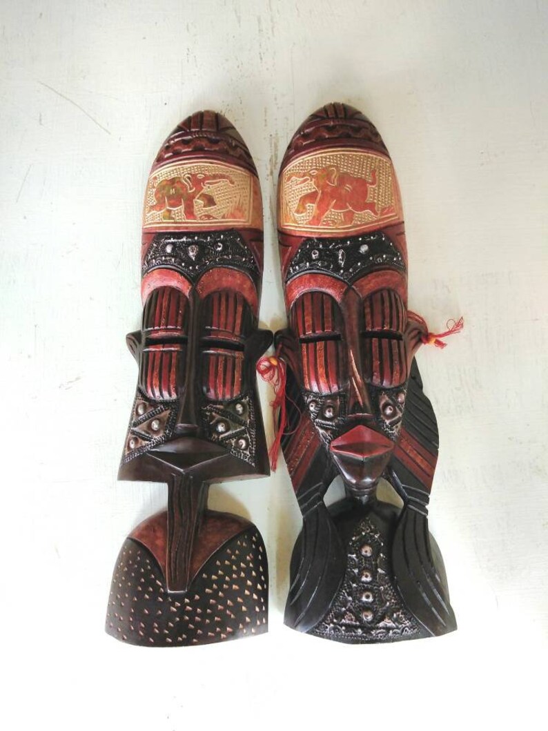 Wood Maskpair of Fulani Elephant Mask Wall Hanging Maskwall - Etsy