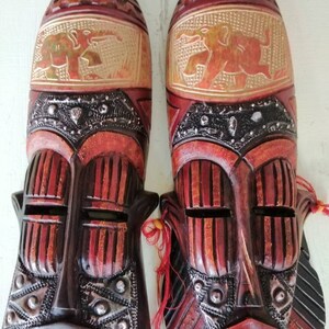 Wood Mask,pair of Fulani Elephant Mask, Wall Hanging Mask,wall ...