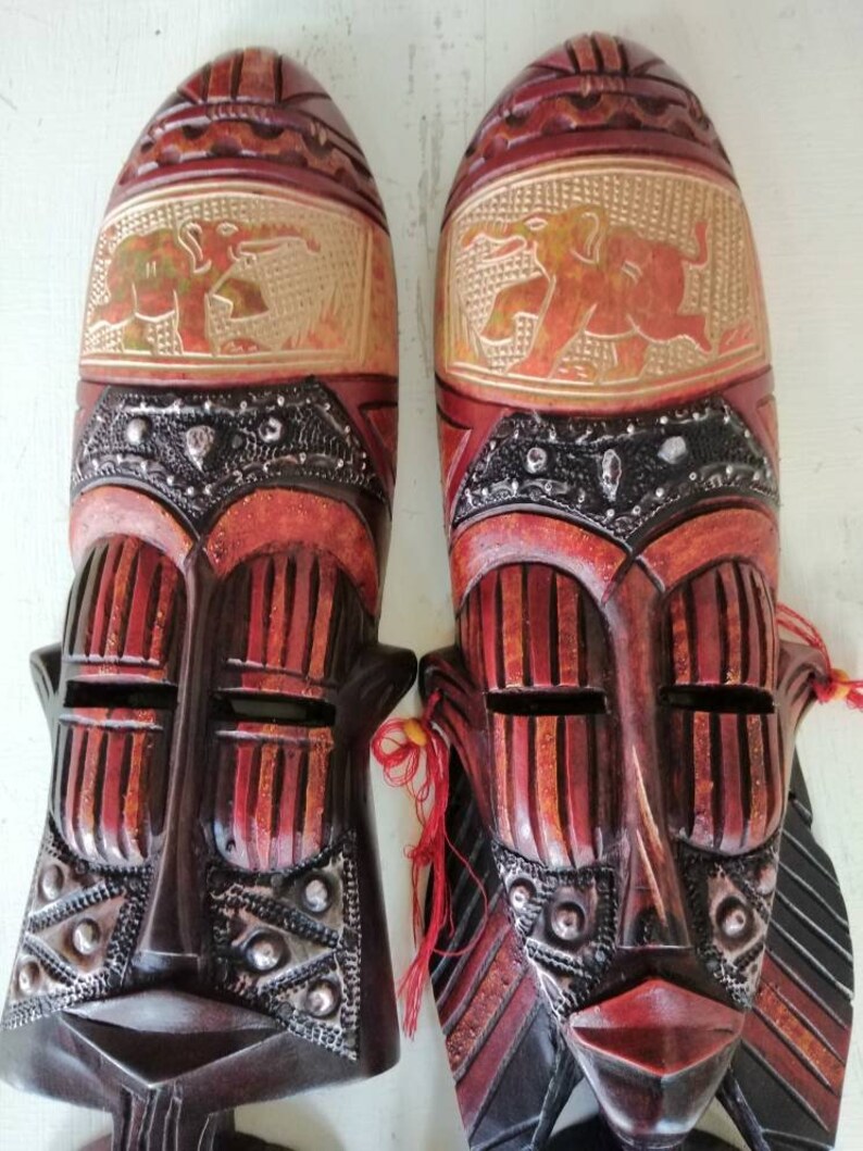 Wood Maskpair of Fulani Elephant Mask Wall Hanging Maskwall - Etsy