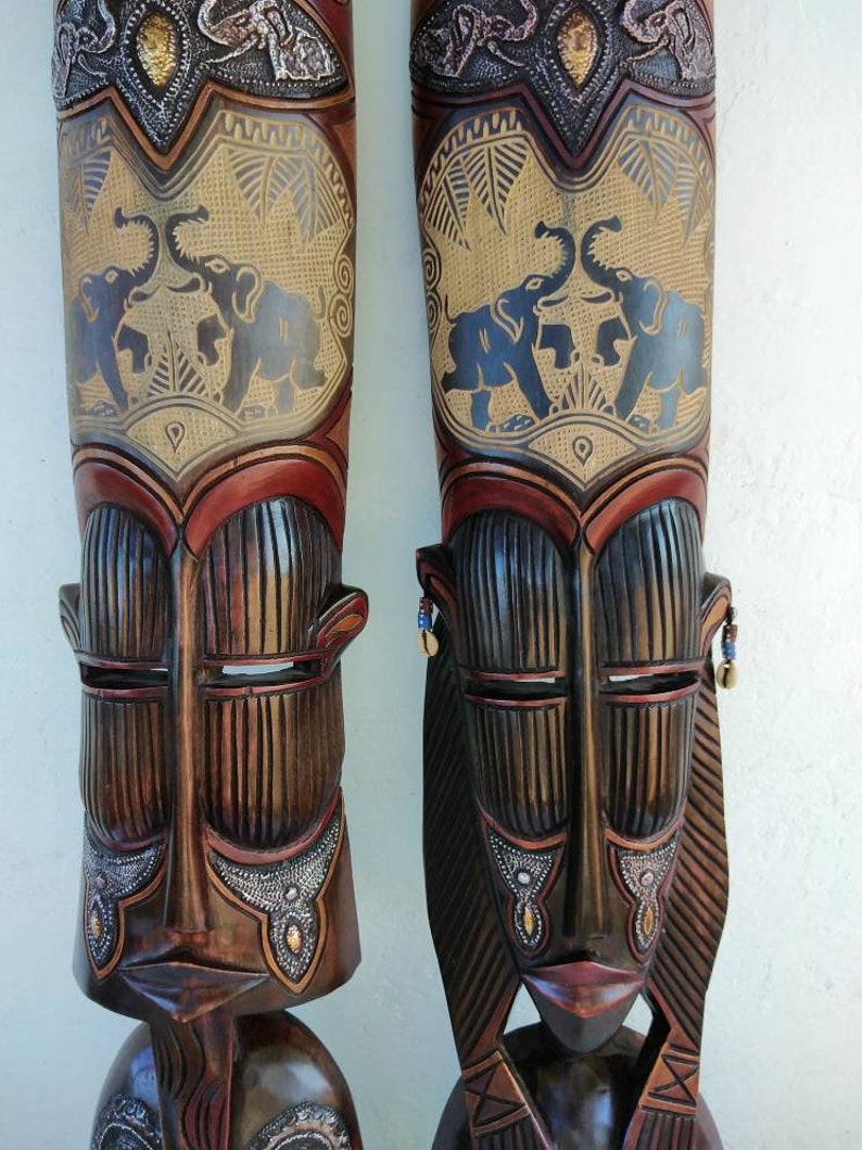 African Masks for Wall Large Pair of Fulani Mask Wall - Etsy