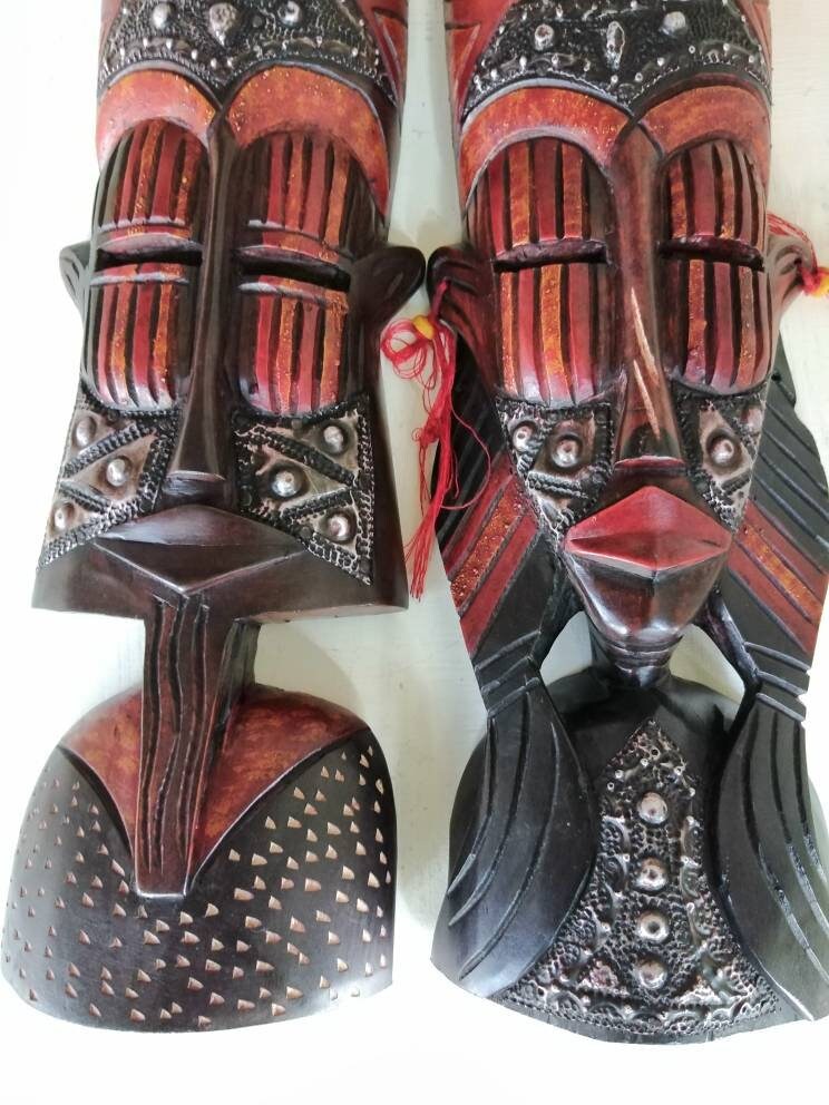 Wood Maskpair of Fulani Elephant Mask Wall Hanging Maskwall - Etsy