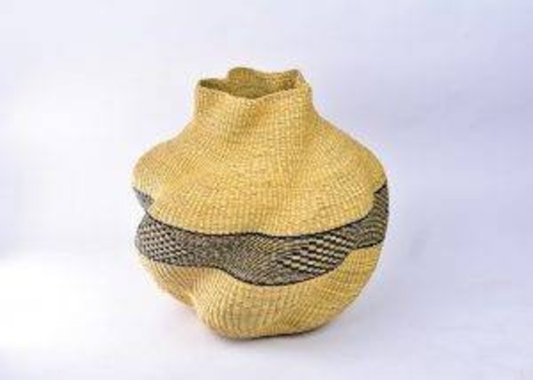 Woven Plant Basket for Home Decor, Wavy Basket, Bolga Basket, Floor ...