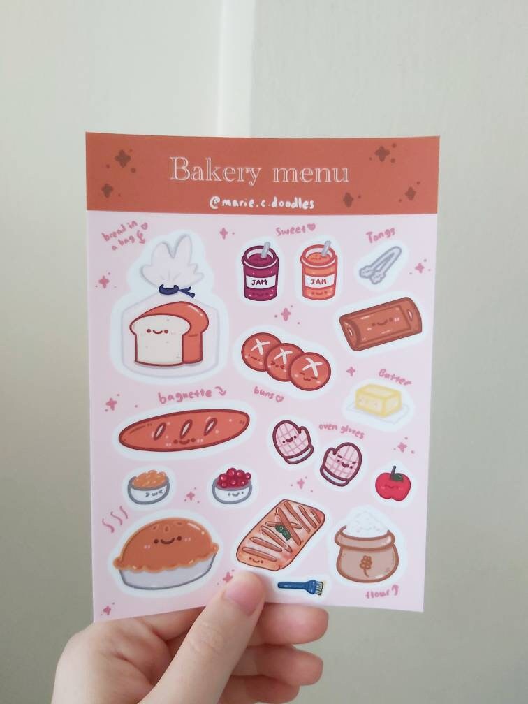 Kawaii Food Designs Sticker Sheets matte Texured, Eg. Mcbibi Breakfast ...
