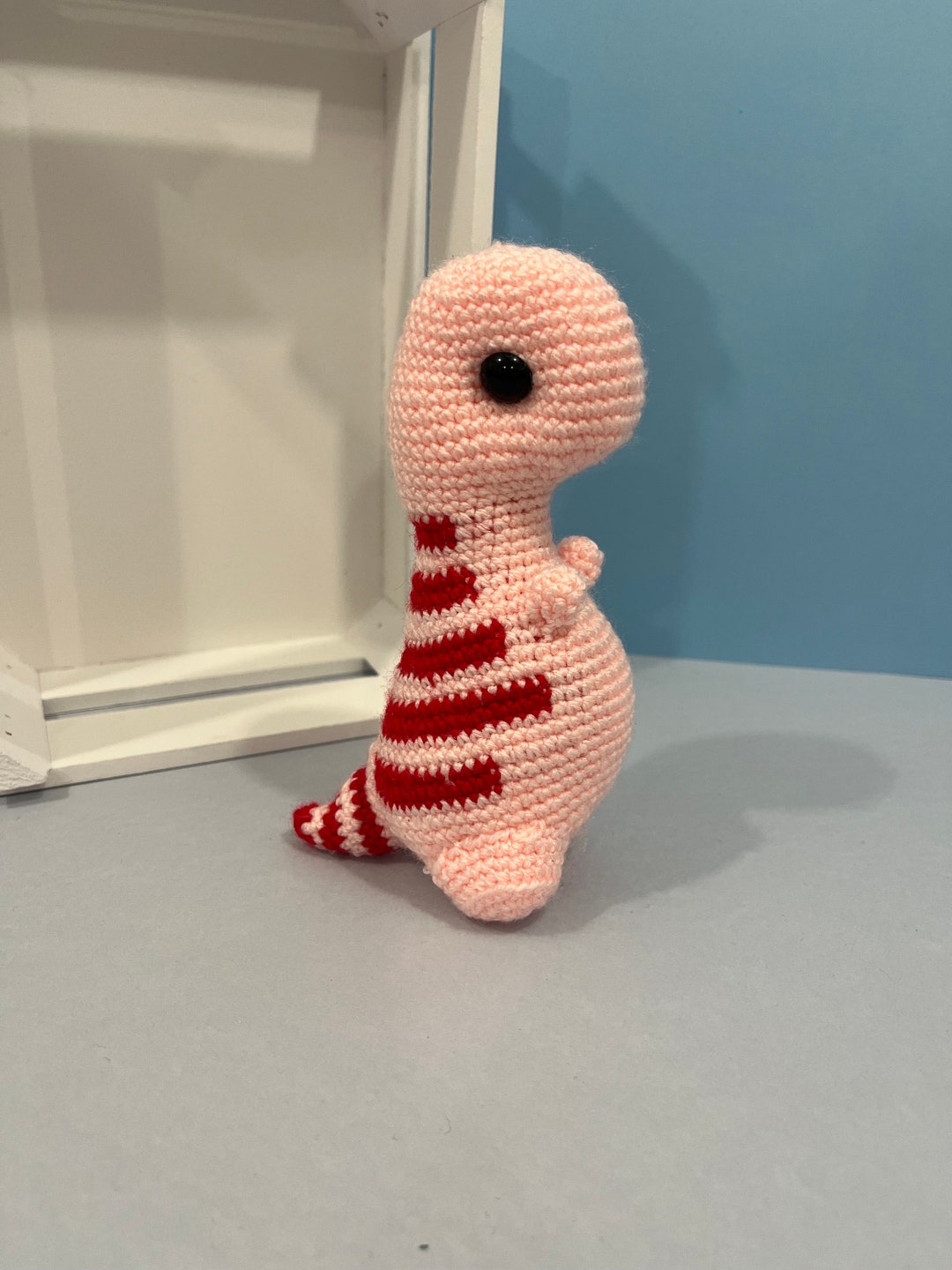Pink and Red Timmy the T-rex Crochet Plushie Cuddly Toy - Etsy