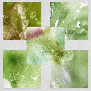 Set of 5. Watercolor Digital Paper 169. Nature Inspired Watercolor ...