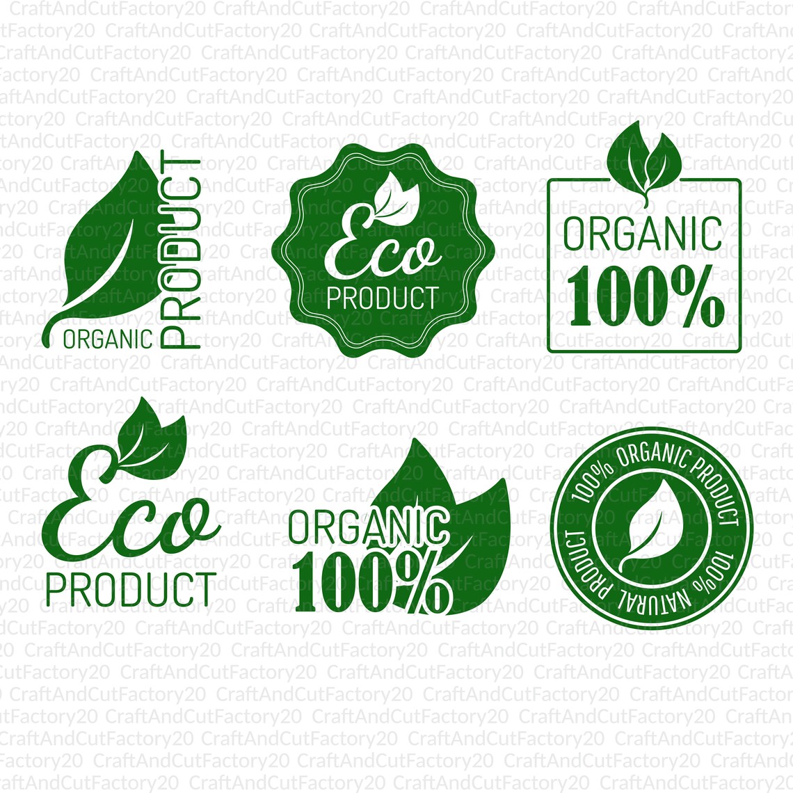 Eco Organic SVG. Set of 6 Logos. Bio Food Cutting File. Cut File ...