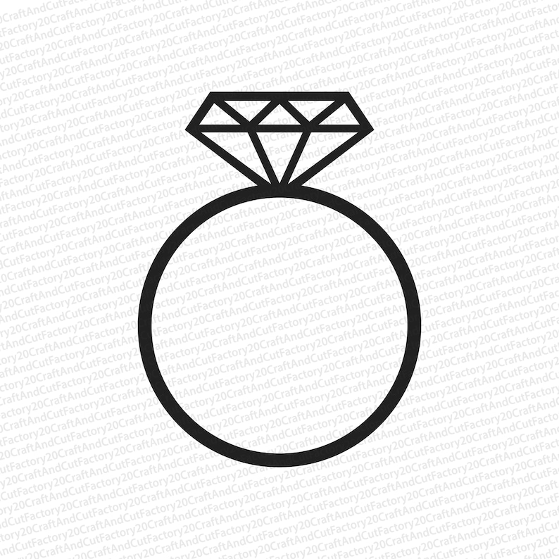 Diamond Ring SVG. Wedding Ring Cutting File. Cut File. Engagement Ring ...