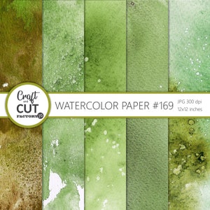 Set of 5. Watercolor Digital Paper 169. Nature Inspired Watercolor ...