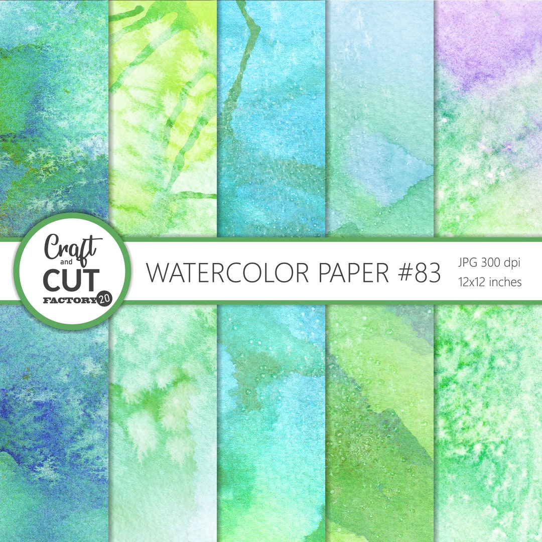 Watercolor Digital Paper #83, Set of 5 Watercolor Textures, Watercolor ...