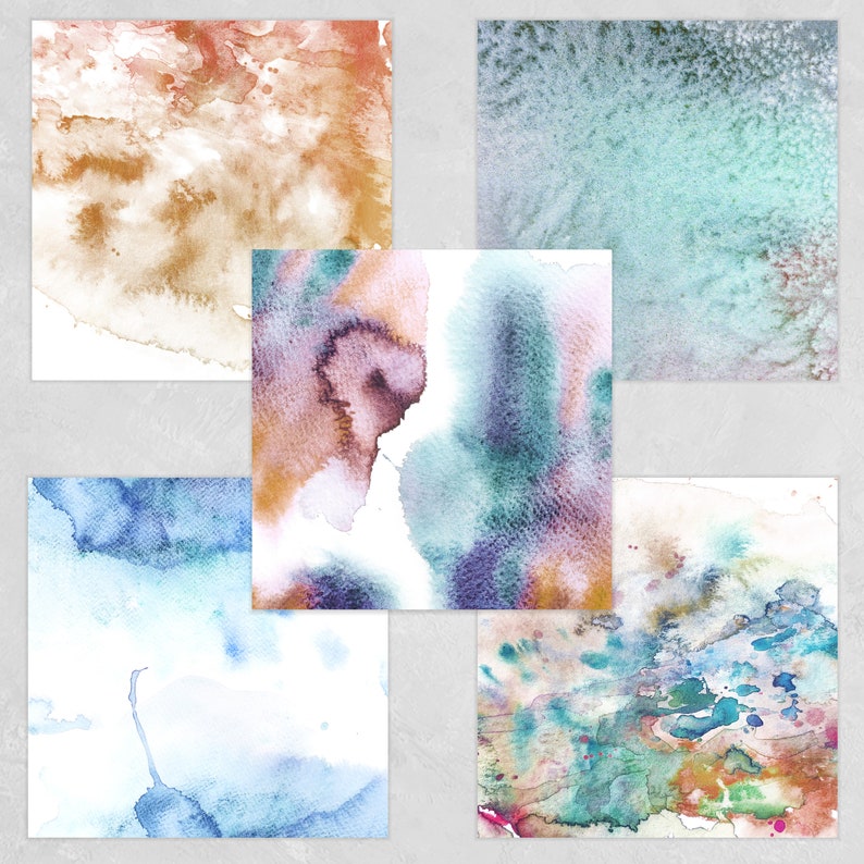 Watercolor Digital Paper #02, Watercolor Textures, Watercolor ...