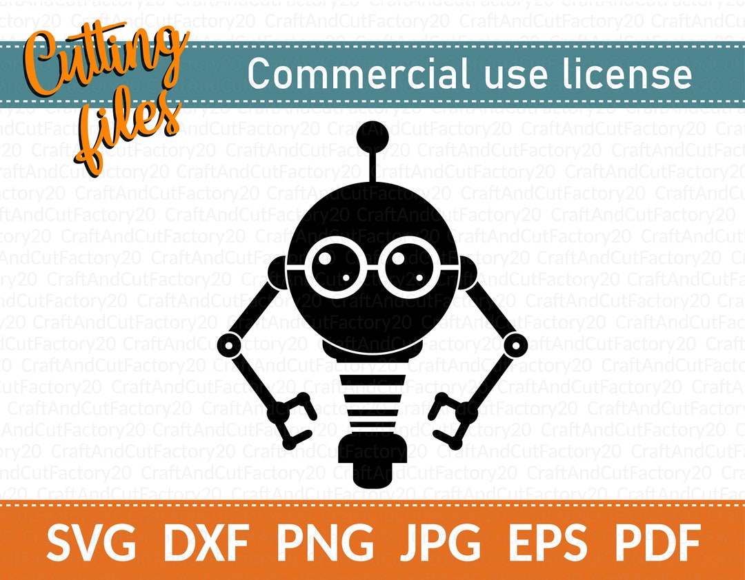 Robot SVG. Android Cutting File. Vintage Cyborg Cut File. Instant ...
