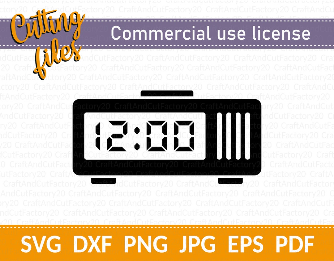 Digital Alarm Clock SVG. Electronic Clock File. Vintage Alarm Clock Cut ...