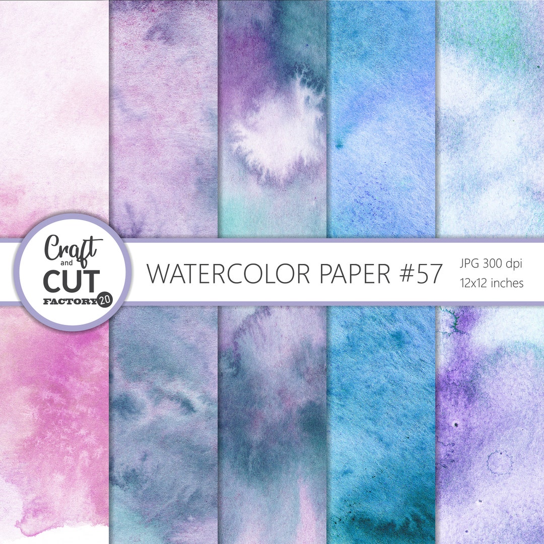 Watercolor Digital Paper 57, Set of 5 Watercolor Textures, Watercolor ...