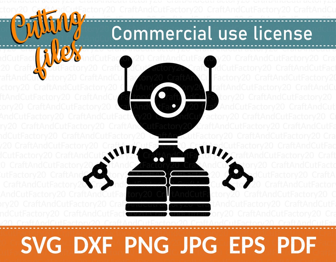 Robot SVG. Android Cutting File. Vintage Cyborg Cut File. Instant ...