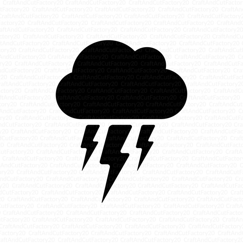 Flash Cloud SVG. Forcast Cutting File. Weather Cut File. Instant ...