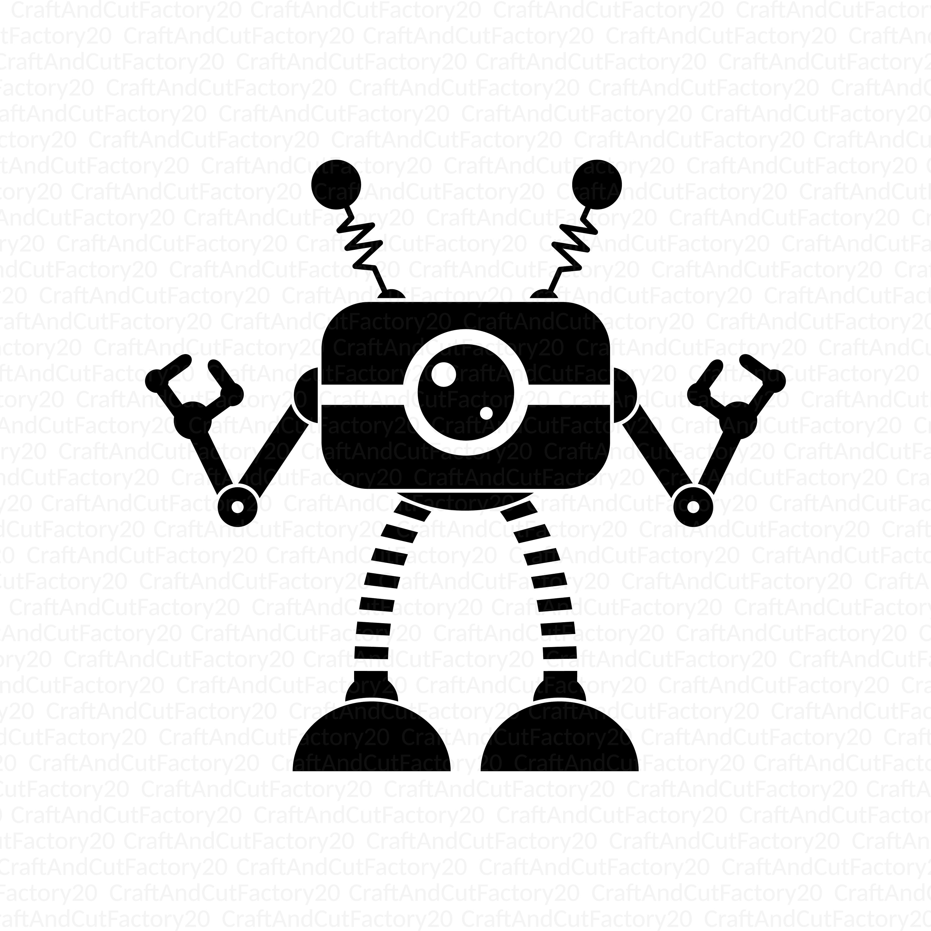 Robot SVG. Android Cutting File. Vintage cyborg Cut File. | Etsy