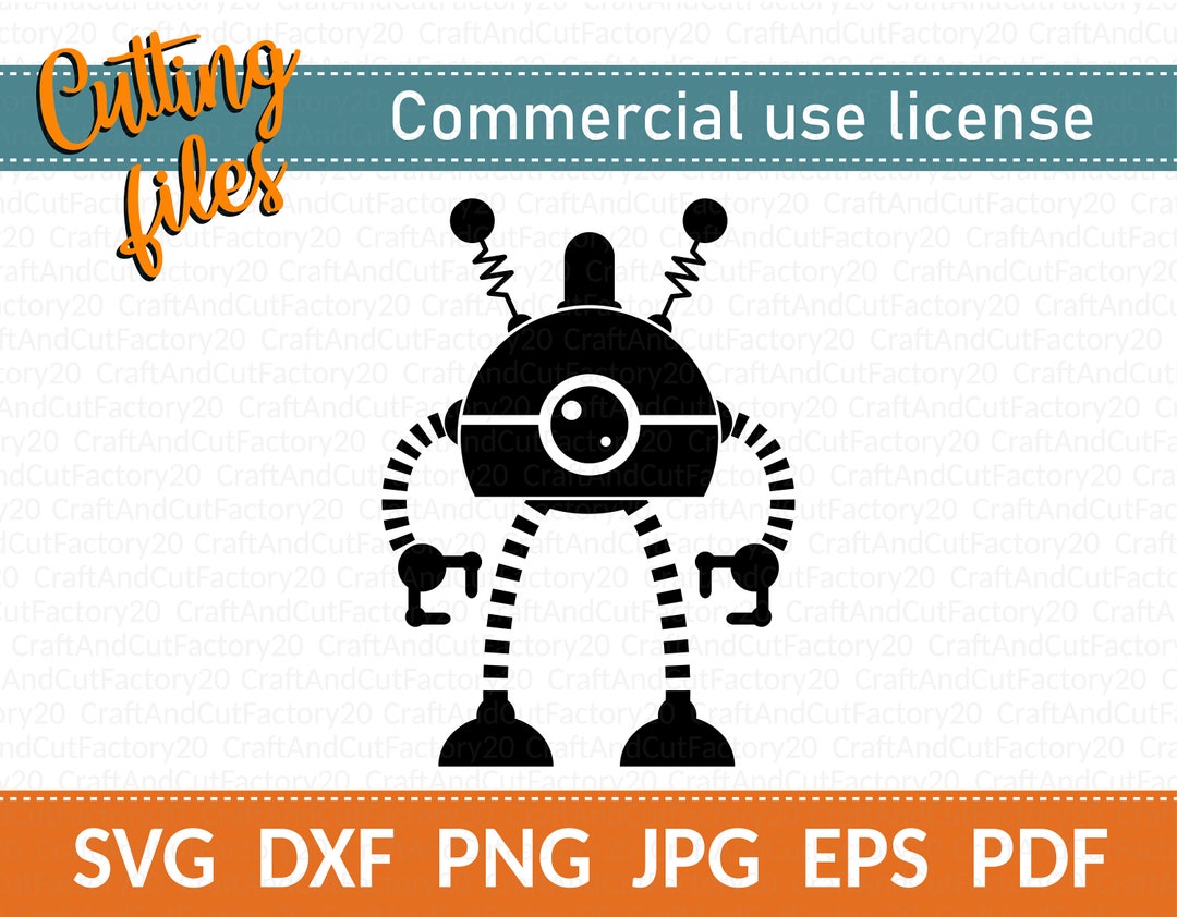 Robot SVG. Android Cutting File. Vintage Cyborg Cut File. Instant ...