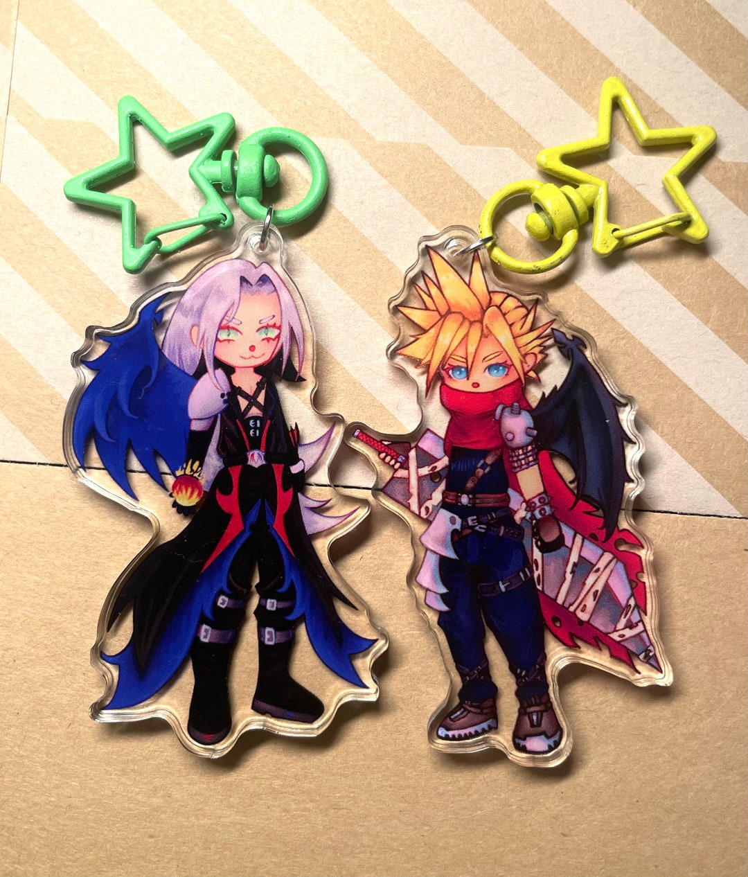 FF7 Kingdom Hearts Cloud & Sephiroth Acrylic Charm Keychain - Etsy UK
