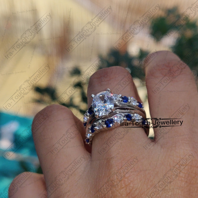 Sapphire Diamond Enhancer Ring Guard Wraps for Ring Enhancer Wrap Ring ...