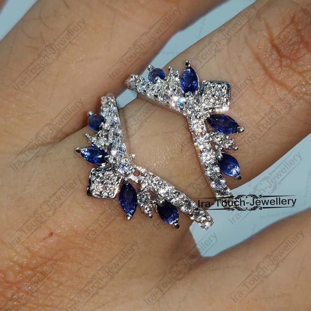 White Gold Over Guard Band, Anniversary Ring, Engagement Ring Enhancer ...