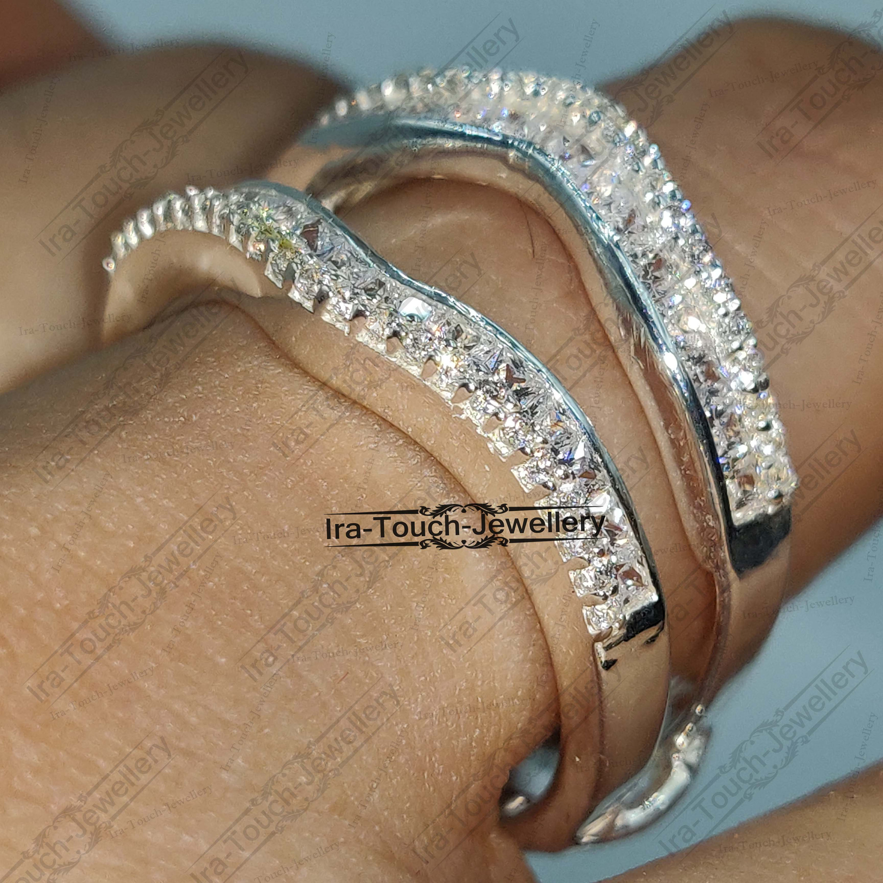 Enhancer Ring, Princess Diamond Band Enhancer Ring, White Gold Guard ...
