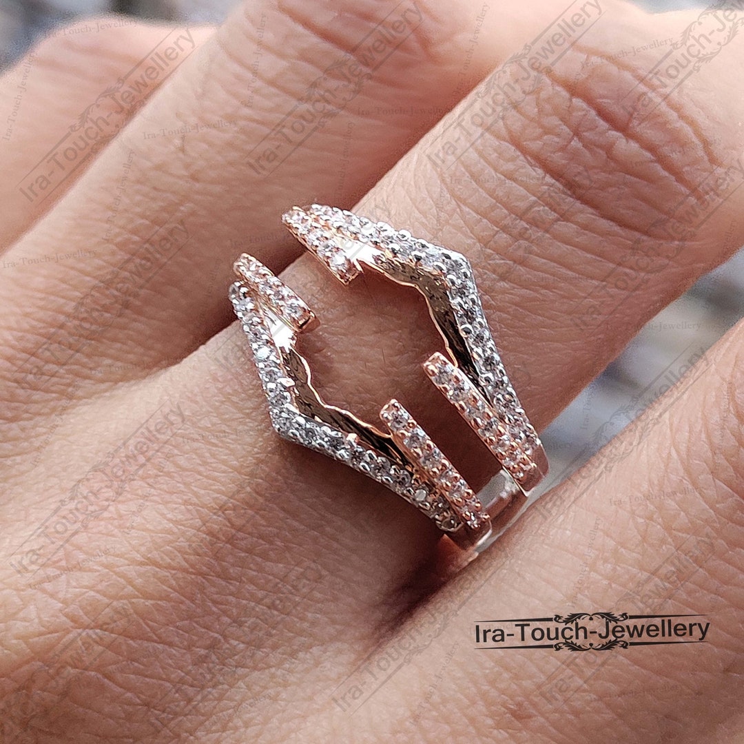 Diamond Band Enhancer Ring, White Gold Over Guard Band, Anniversary ...