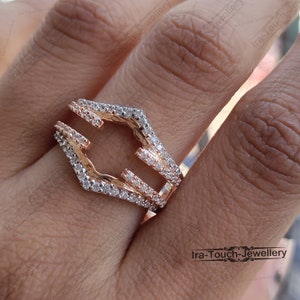 Diamond Band Enhancer Ring, White Gold Over Guard Band, Anniversary ...