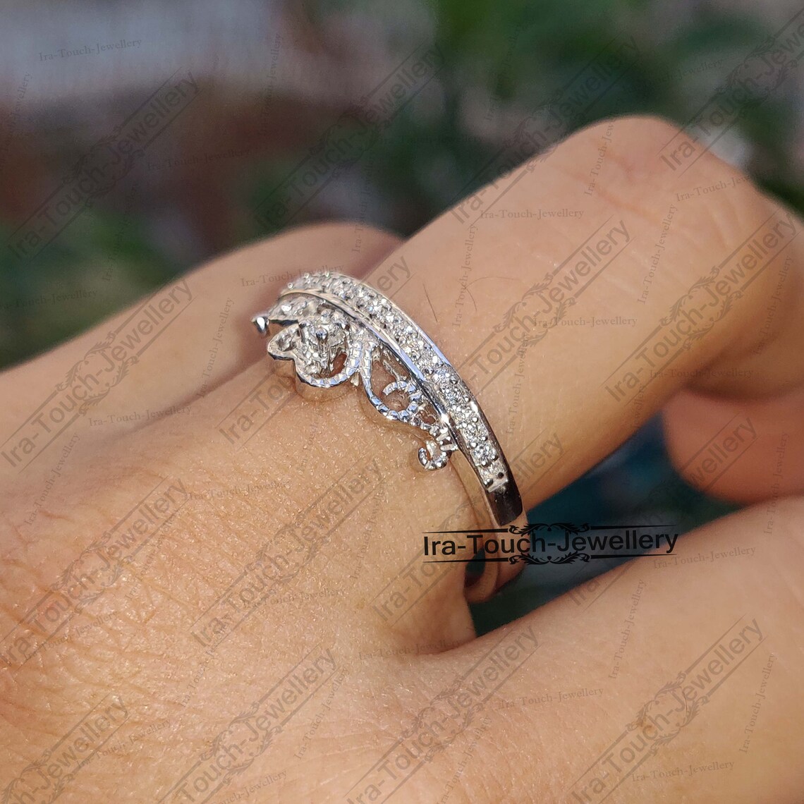 925 Sterling Silver Princess Tiara Royal Crown Rings With | Etsy