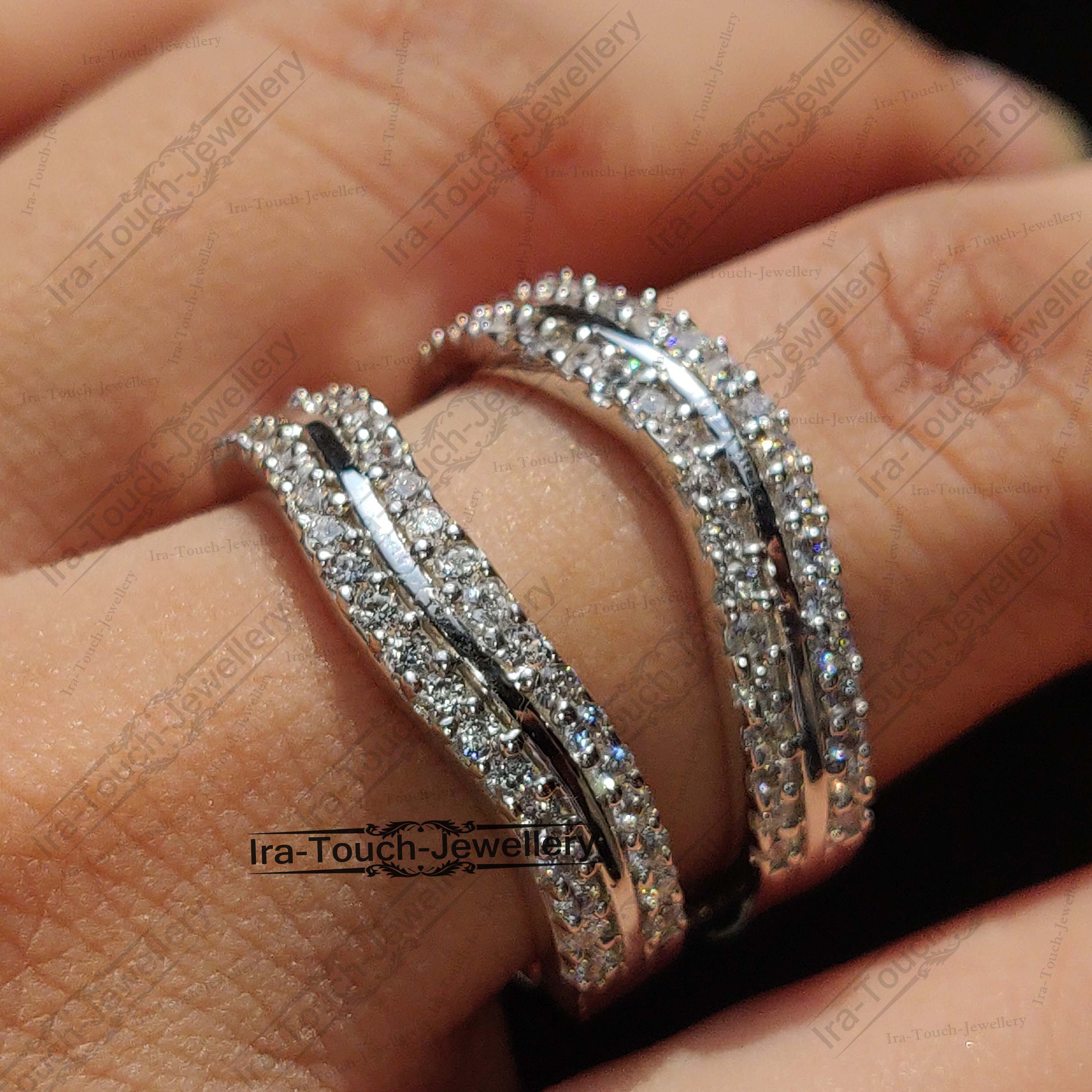 Diamond Band Enhancer Ring, White Gold Over Guard Band, Anniversary ...