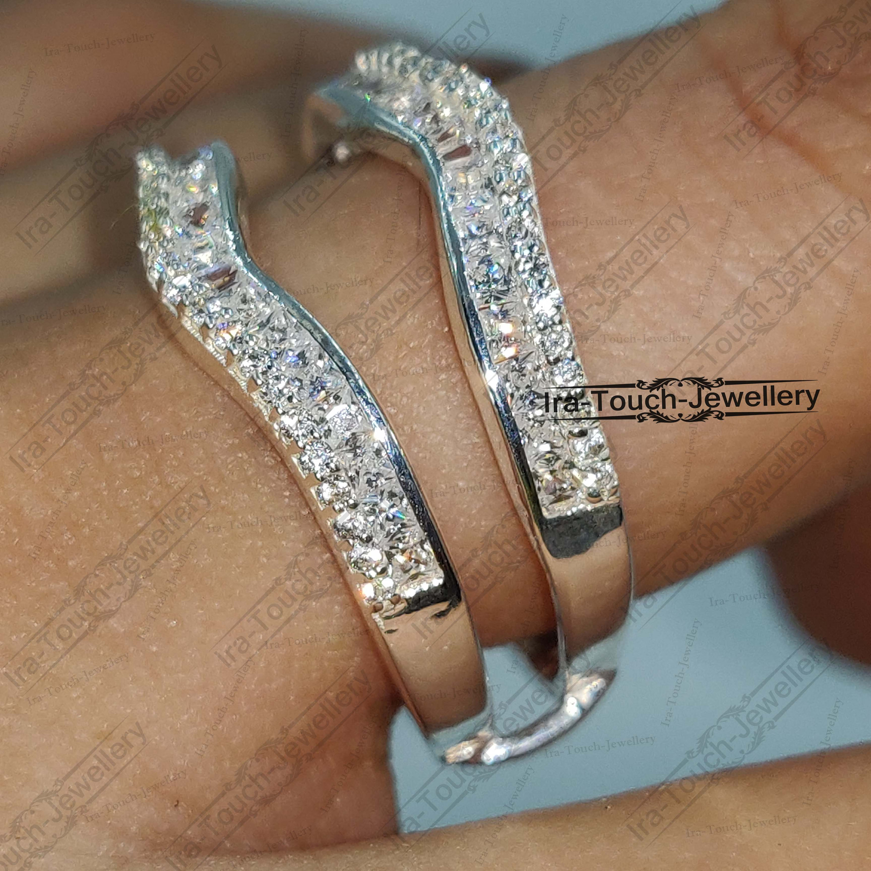 Enhancer Ring, Princess Diamond Band Enhancer Ring, White Gold Guard ...