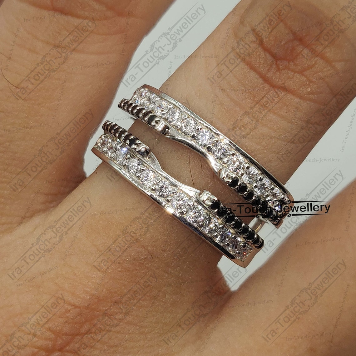 White Gold Over Guard Band, Anniversary Ring, Engagement Ring Enhancer ...
