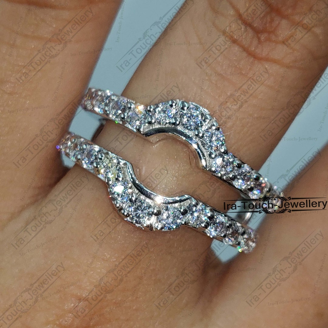 1.00 Ct Round Cut Diamond Band Enhancer Ring, White Gold Over Guard ...